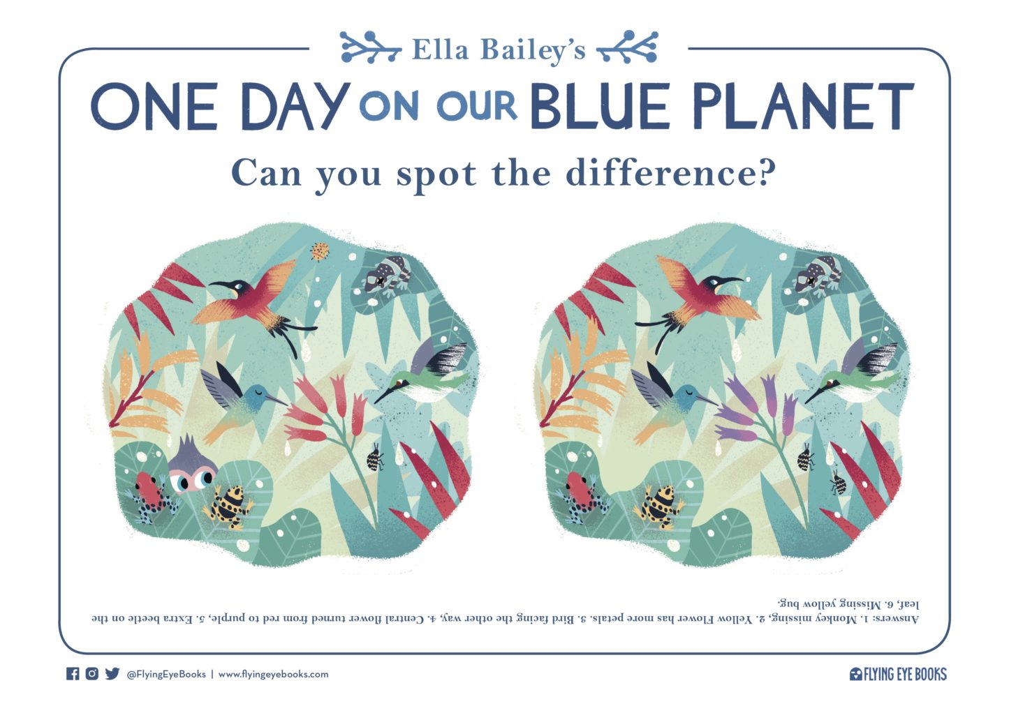 One Day on Our Blue Planet… Activity Sheets – Flying Eye Books